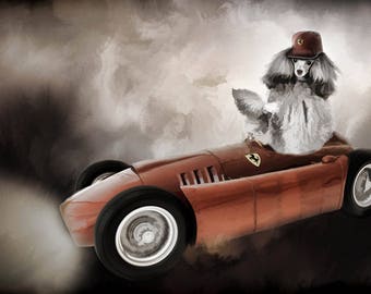 Dog driving car | Etsy