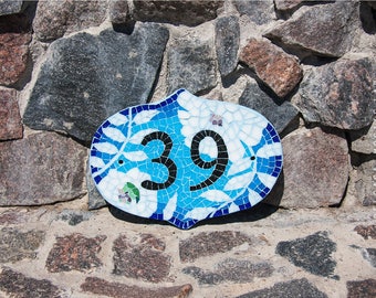 Mosaic house number | Etsy