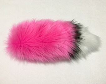 Pink fox tail | Etsy