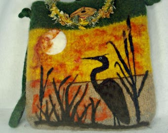 ART WITH A PURSE ATTACHED and FREE SHIPPING by FeltedFantasies