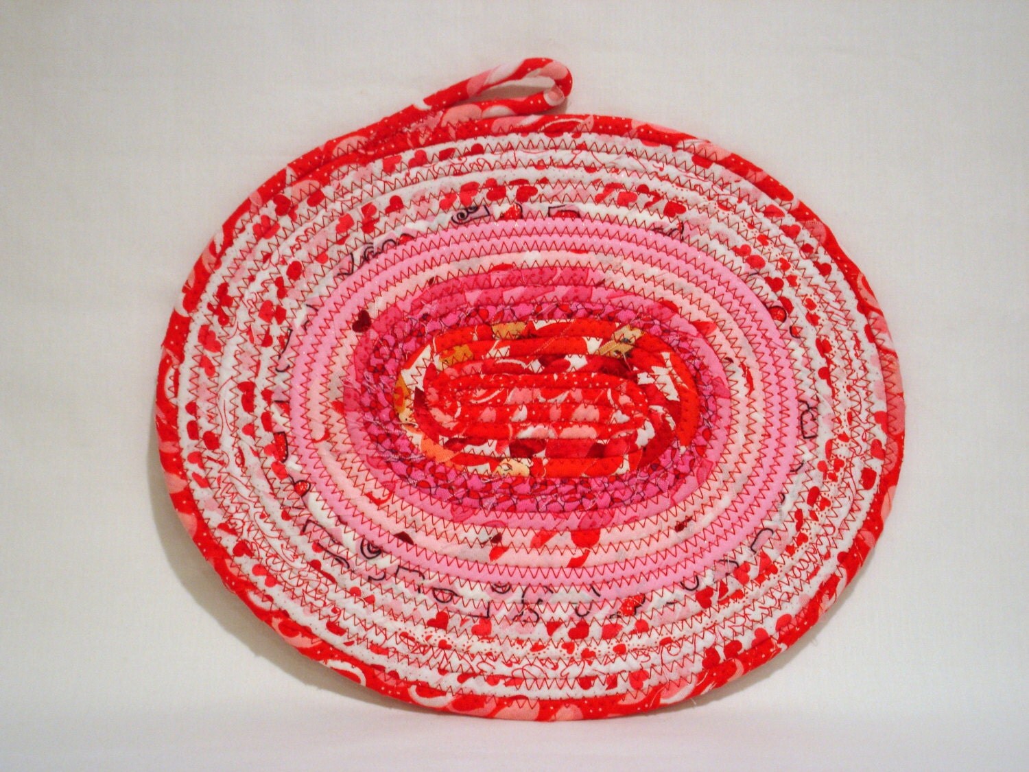 Valentine's Day Coiled Fabric Candle Mat Table Mat