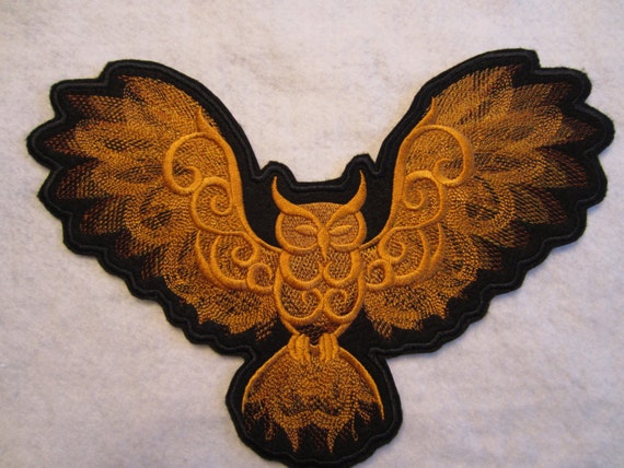 Large Embroidered Owl Patch Iron On Owl Patch Owl Owl