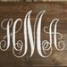 Custom Three Letter Monogram Sign Script Style Distressed