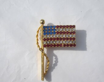 Rhinestone flag pin | Etsy
