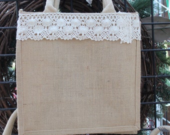 Burlap and Lace glamper pillow / shabby chic by GypsyFarmGirl