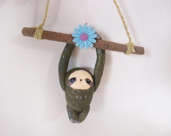 Items similar to Santa Sloth Christmas Ornament - Christmas Tree ...