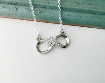 Infinity cross necklace | Etsy
