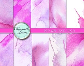 Shabby Chic digital paper pack Digital Scrapbook watercolor