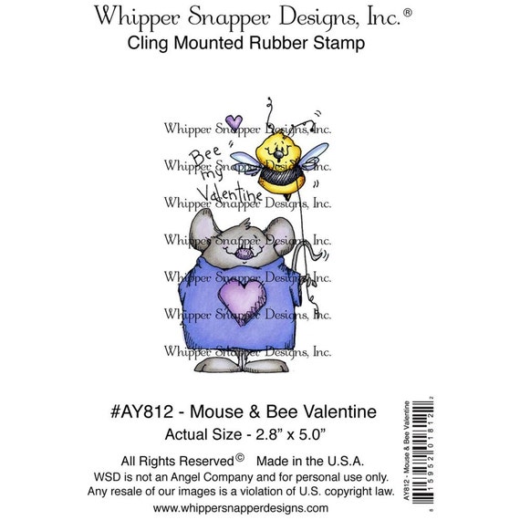 Whipper Snapper Designs Cling Mounted Rubber Stamp Mouse & Bee