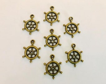 Ship wheel charm | Etsy