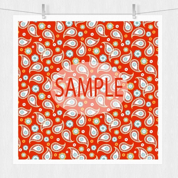 Paisley digital paper: Paisley scrapbook paper