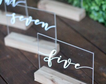 Acrylic table number | Etsy