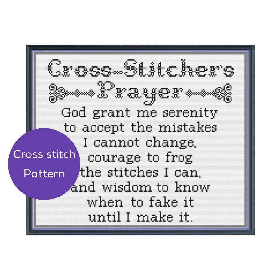 Cross Stitcher's Prayer Cross Stitch Pattern