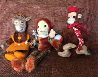 Vintage Stuffed Toy Monkeys | Etsy