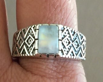 Mens moonstone ring | Etsy