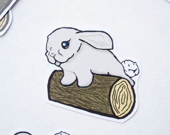 Log rabbit | Etsy