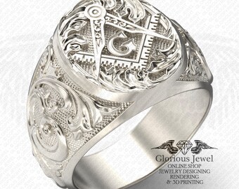 Custom masonic ring | Etsy