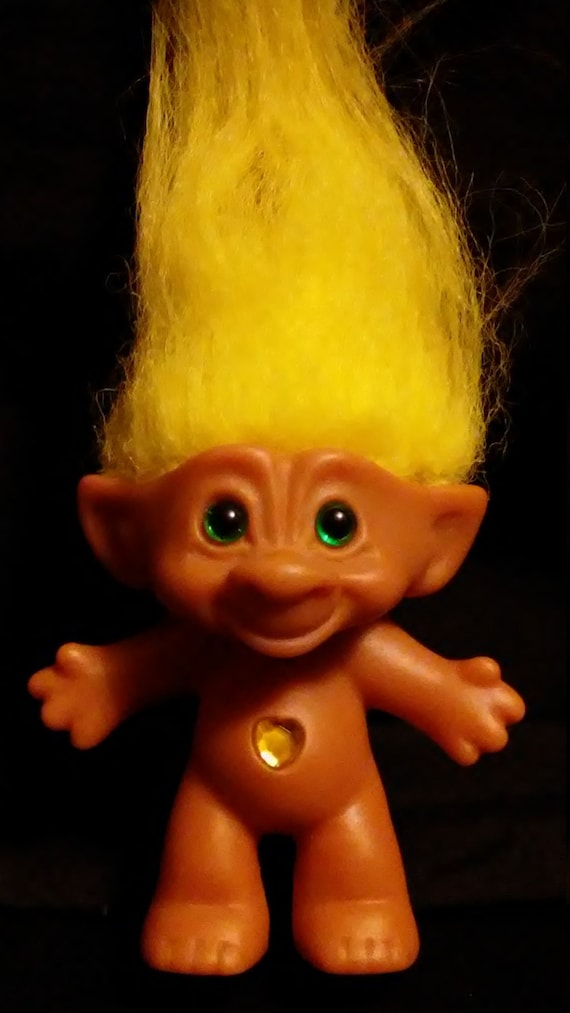 Vintage 1990's Ace Novelty Jeweled Belly TREASURE Troll