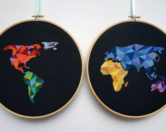 Map cross stitch | Etsy