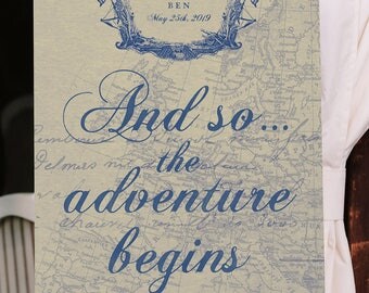 Travel Welcome Wedding Sign Customized with Your