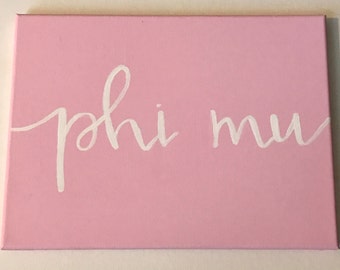 Phi mu canvas | Etsy