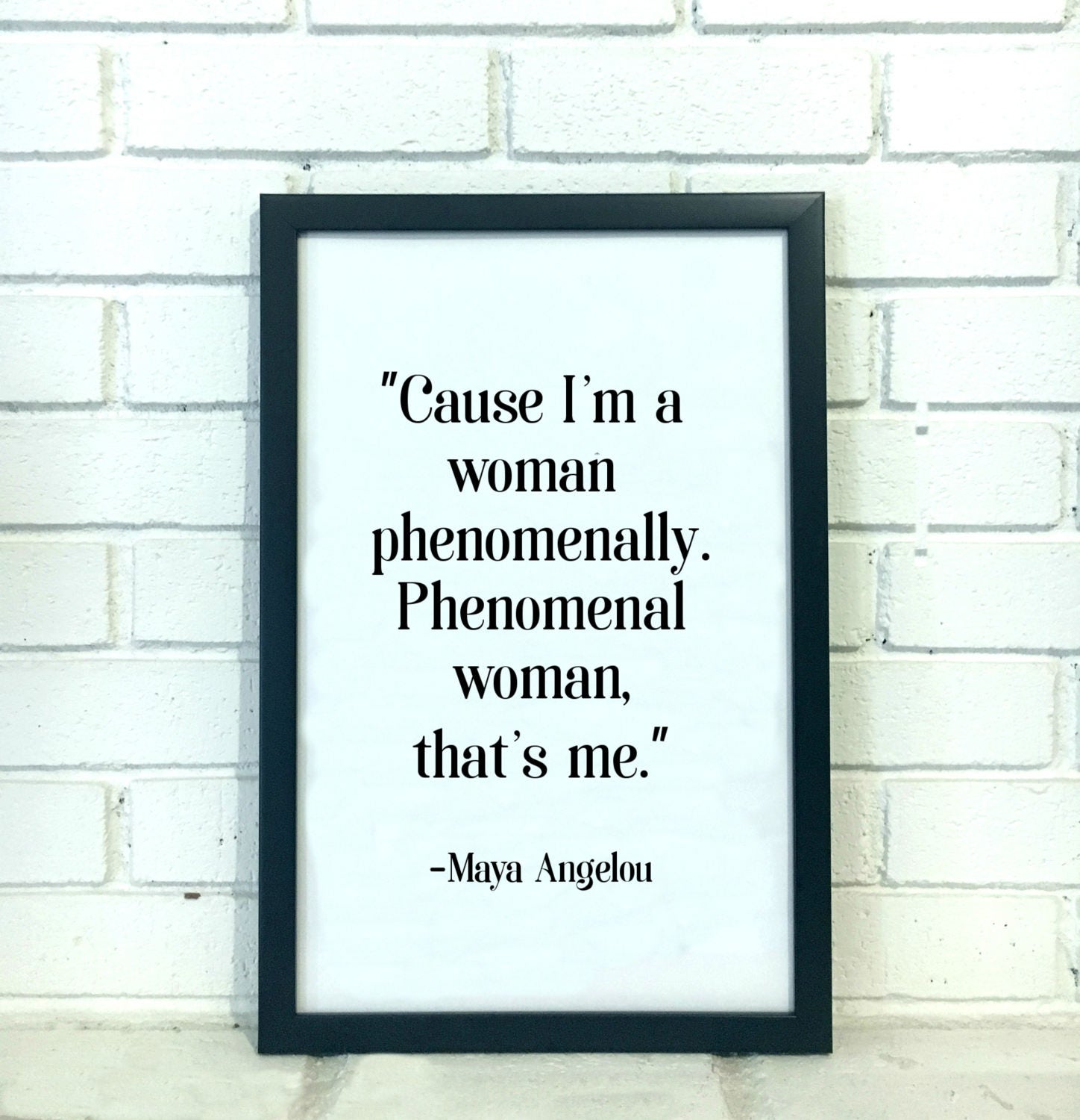 Phenomenal Woman Poem Poster Maya Angelou Quote Print Feminist
