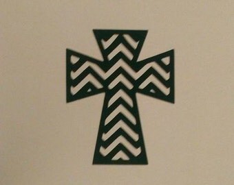 Chevron cross decal | Etsy