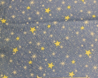 Yellow star fabric | Etsy