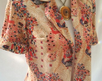 Retro print fabric | Etsy