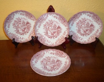 Red transferware | Etsy