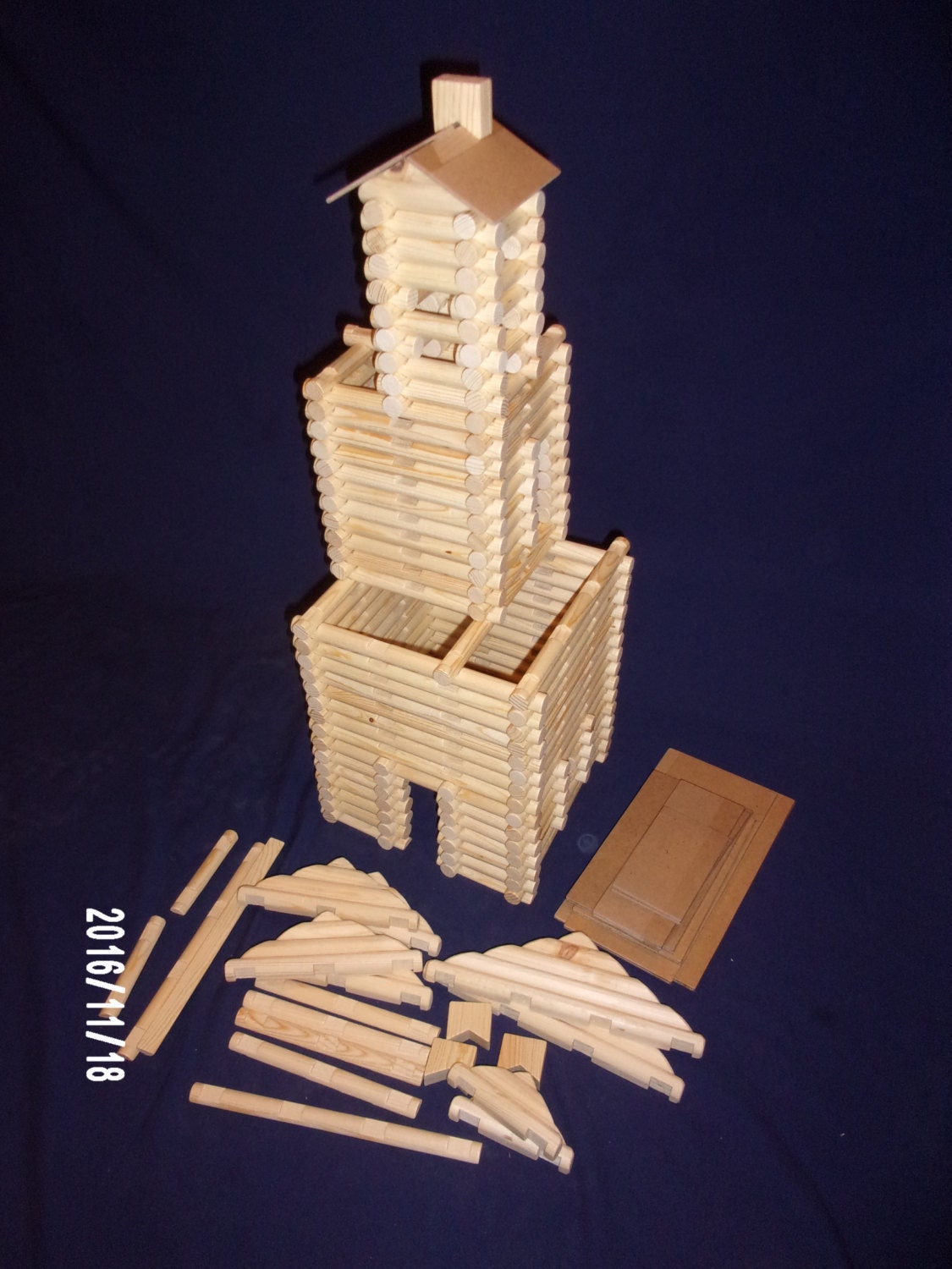 Handmade 'Lincoln Logs' extra large 234 piece set