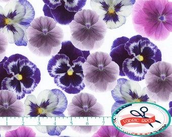 Pansies fabric | Etsy