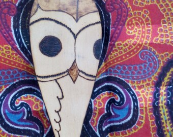 Wooden Spoon with Flamingo Wood Burned pyrography