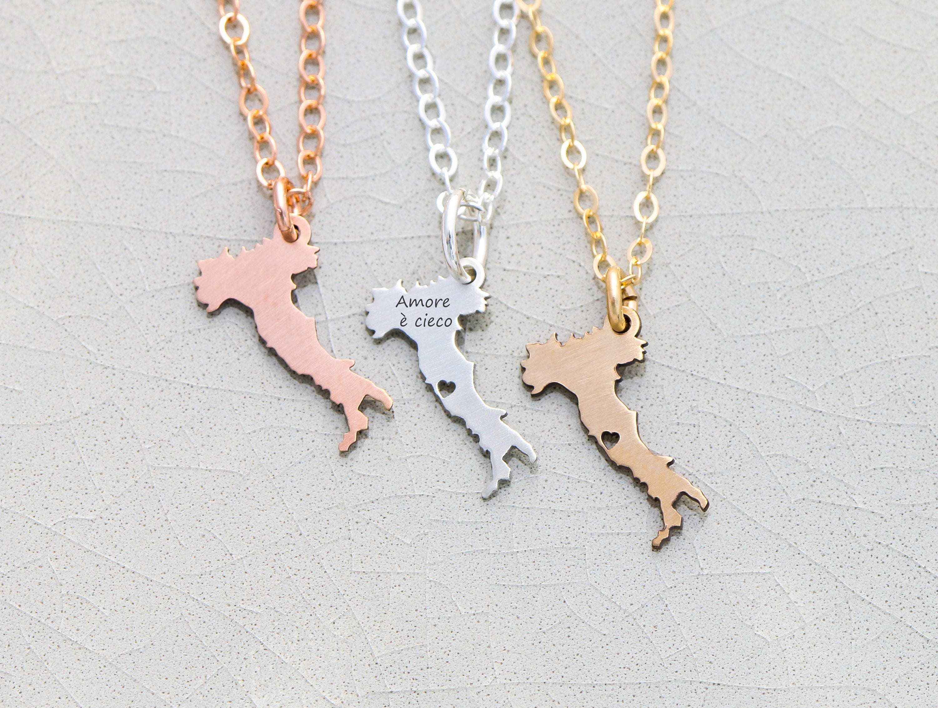 Italy Necklace Italy Jewelry Silver Italy Charm Europe