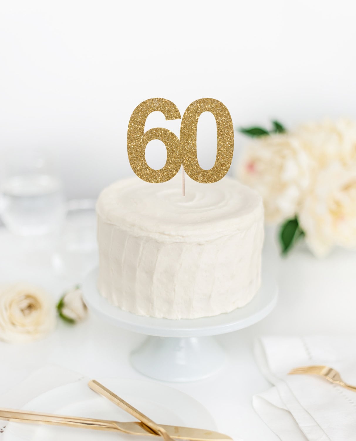 60 Cake Topper 60th Birthday Cake Topper Sixty Cake Topper