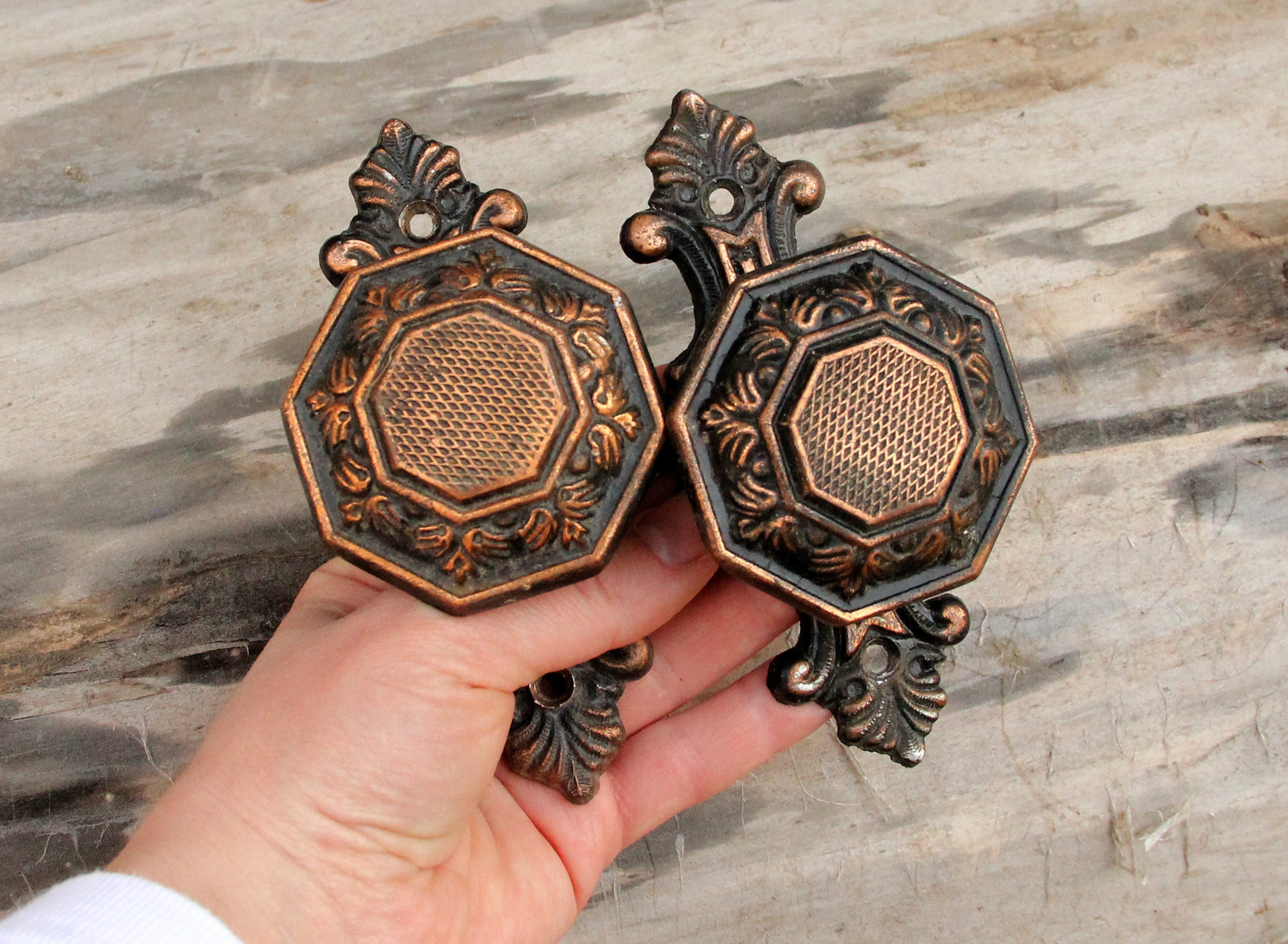 Vintage door knob Victorian decor Metal door knob Rustic door