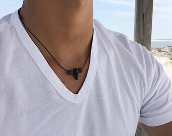 Mens black necklace | Etsy