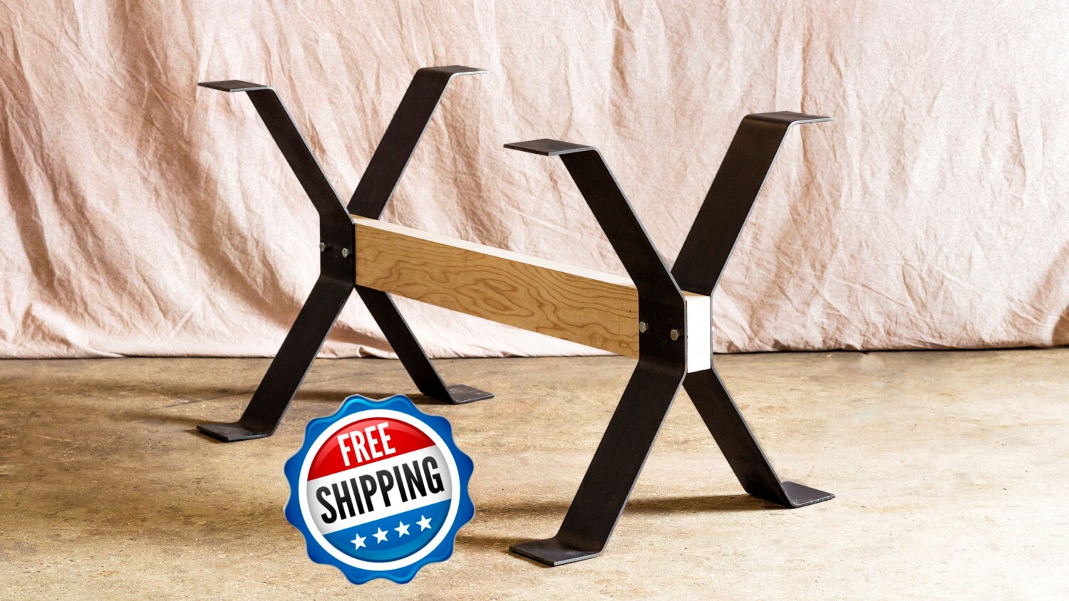 Trestle-Style Steel Dining Table Legs FREE SHIPPING