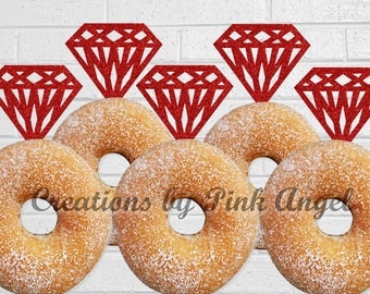 Diamond Ring Donuts / Diamond Cupcake Toppers / Diamond Donut
