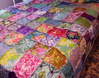 Queen size rag quilt | Etsy