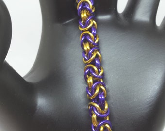 Items similar to Lavender Enamel Elephant and Chainmaille Bracelet on Etsy