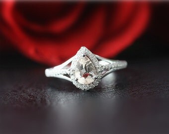 White gold morganite | Etsy