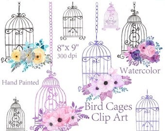 Bird cage clipart | Etsy