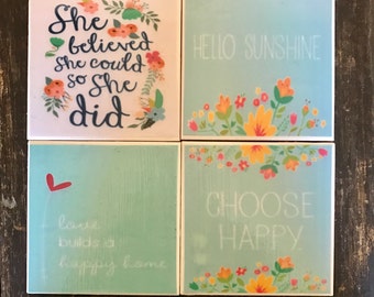 Quote coasters | Etsy