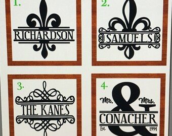 Family name canvas | Etsy