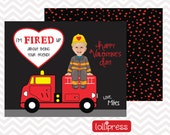 Items similar to Fire Truck Valentines, Fireman Valentines ...