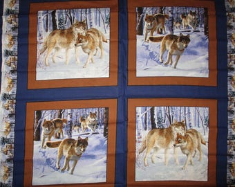 Wolf fabric panel | Etsy