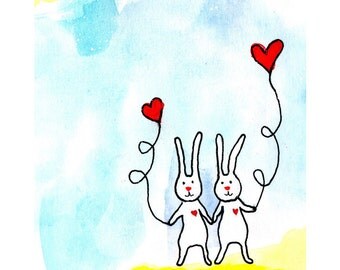 Whimsical rabbit | Etsy