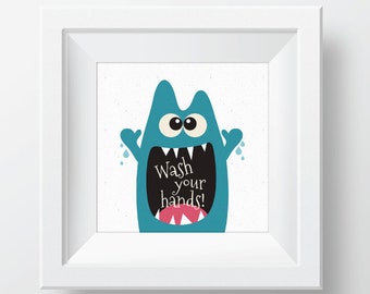 Items similar to colorful monster wall art child room kid decor monster ...