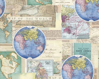 World map fabric | Etsy